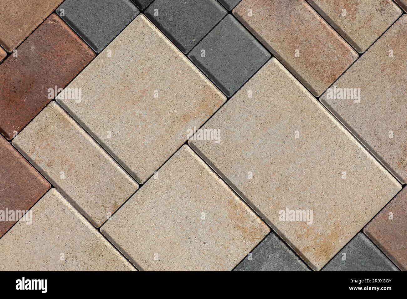 Outdoor Patio Garden Tiles Bricks Diagonal Surface Stock Photo - Alamy
