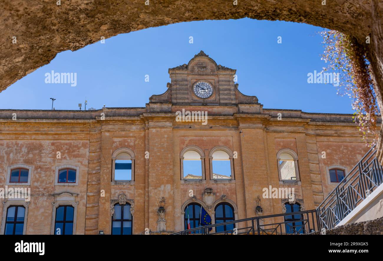 Matera, Italy - 6 May 2023: Building of Palazzo dell'Annunziata on ...