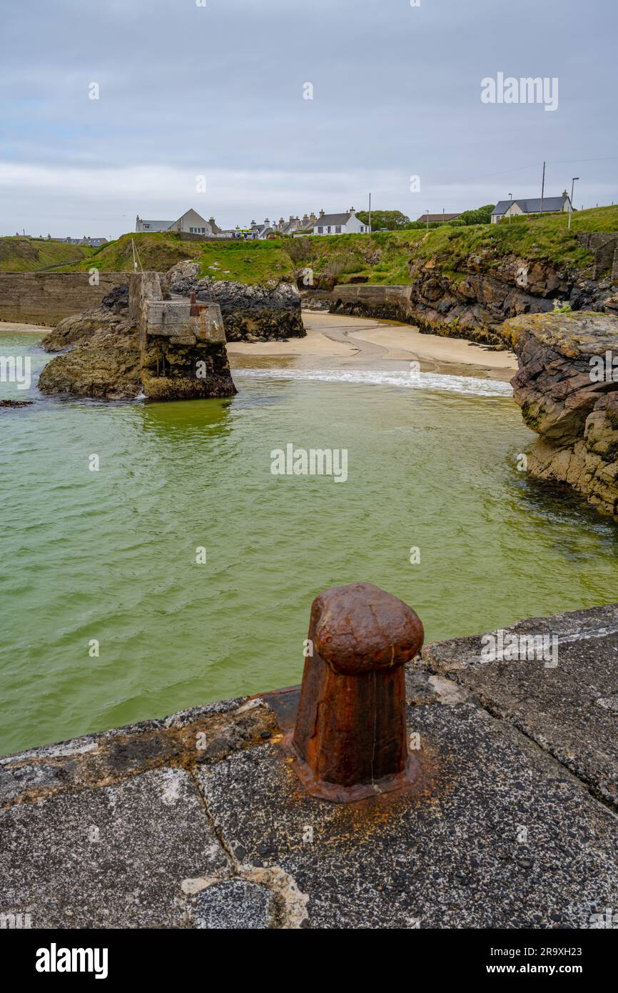 Looking down on the harbour at Port of Ness Isle of Lewis, Scotland ...