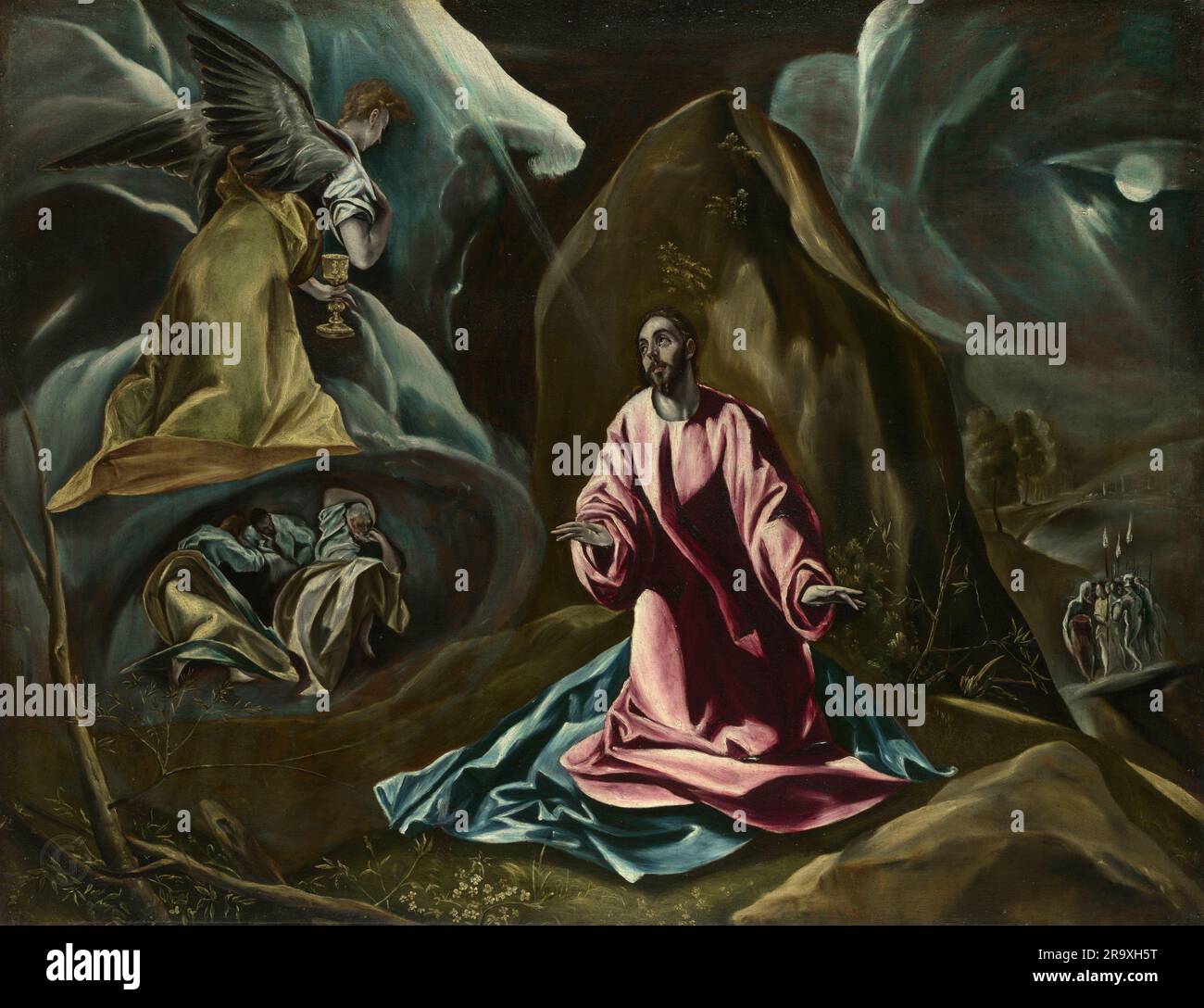 Studio of El Greco - The Agony in the Garden of Gethsemane 1590s Stock ...