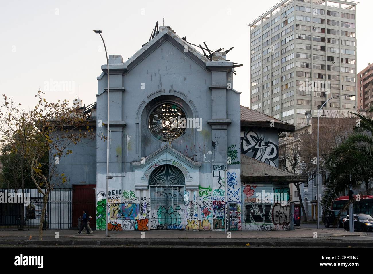 A church, partially destroyed during the 2019 social outbreak in ...