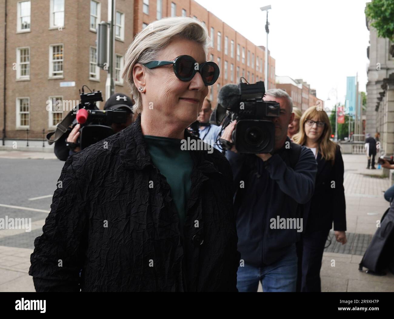 Former Chairperson of the RTE board Moya Doherty arriving at Leinster ...