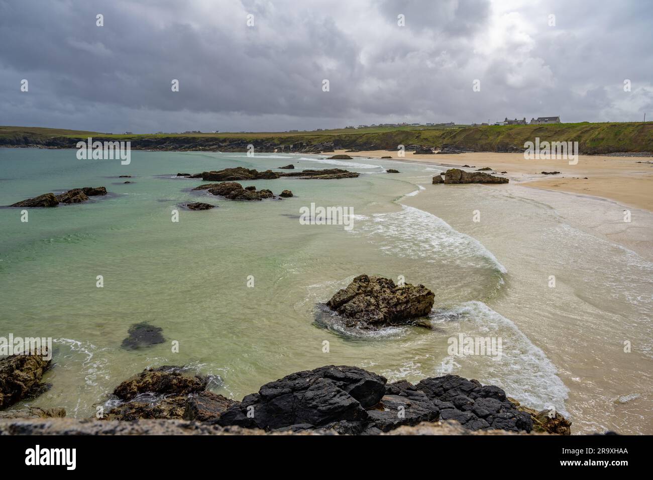 Looking across the beach at Port of Ness Isle of Lewis, Scotland Stock ...
