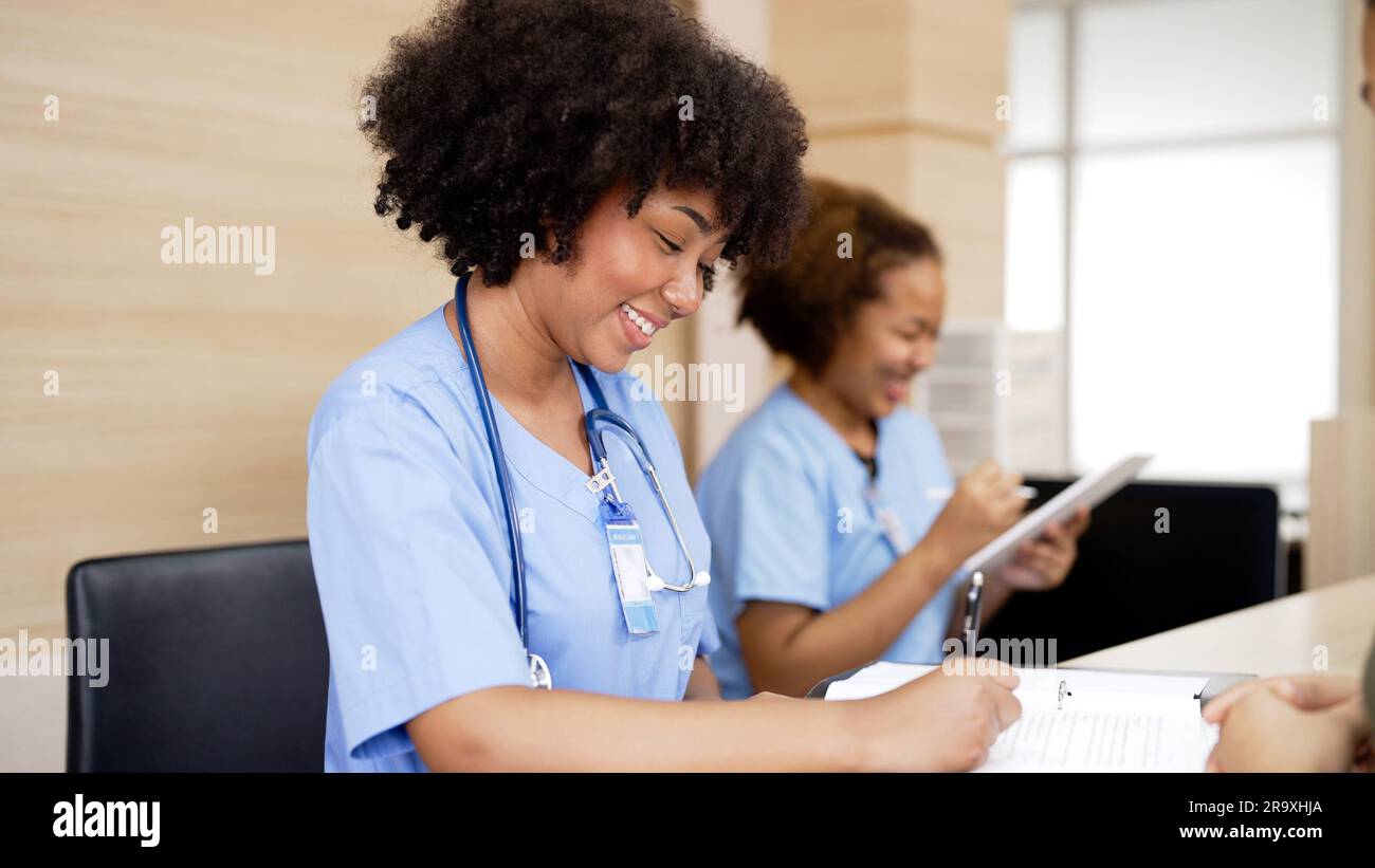 Medical staff with morning briefing in hospital, Healthcare concept ...