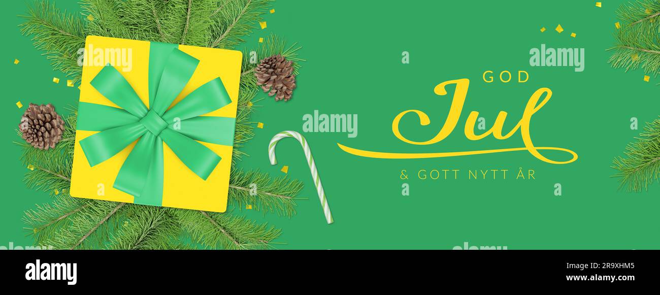 Merry Christmas and Happy New Year lettering in Swedish (God Jul och ...