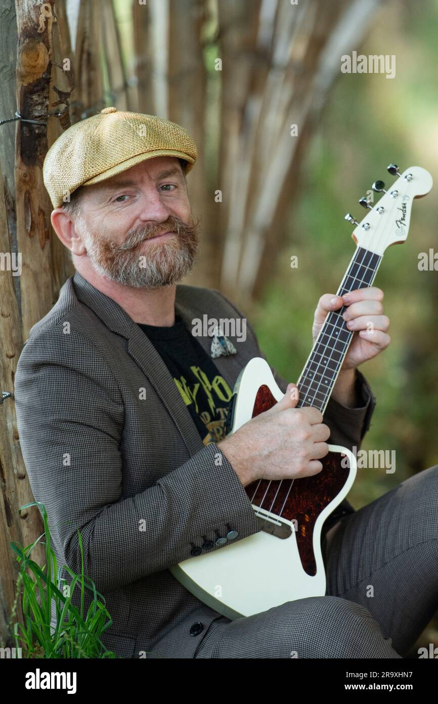 Paris, France. 29th June, 2023. Mathias Malzieu (Dionysos) pose pour une seance photo lors du ...