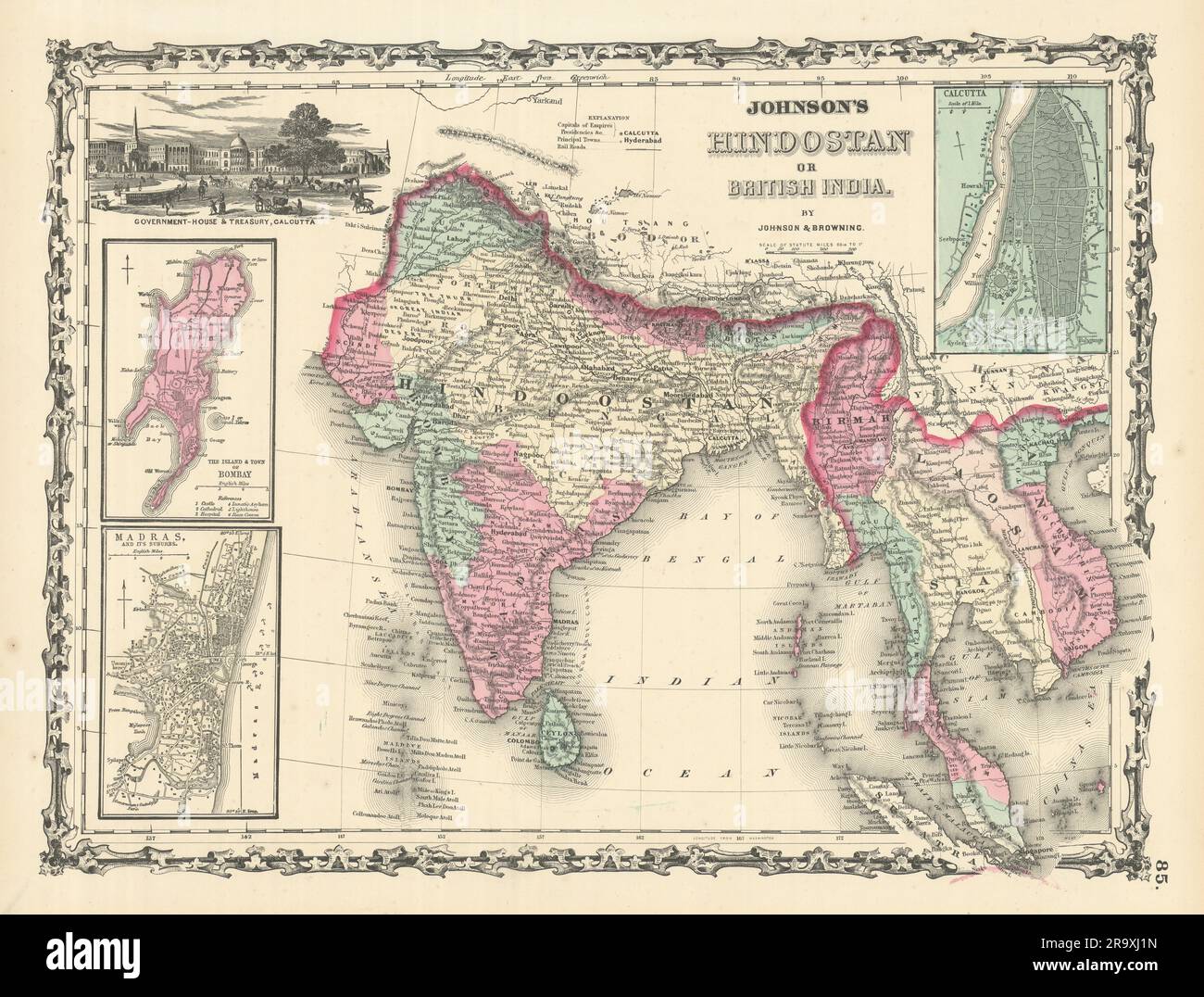 Map of india madras hi-res stock photography and images - Alamy