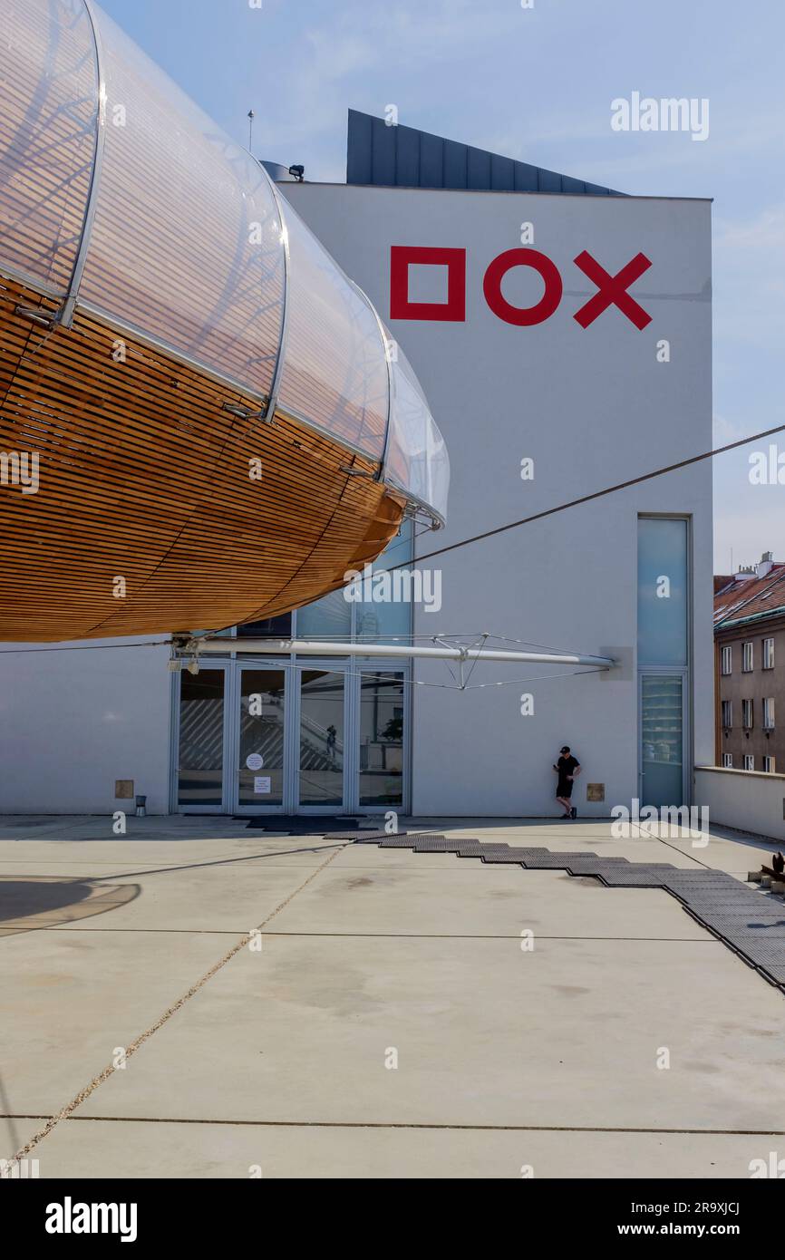 Dox centre of contemporary art Prague, wooden airship Stock Photo - Alamy