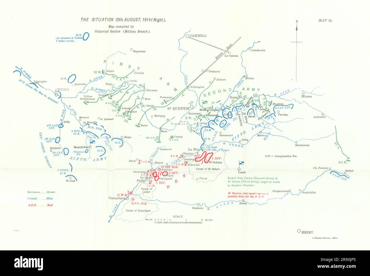 Great Retreat. Western Front 29th August 1914 night. First World War ...
