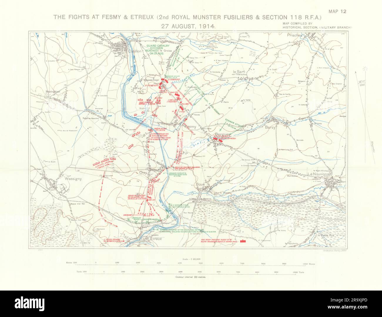 Battle of Étreux, 27 August 1914. 2nd Royal Munster Fusiliers. WW1 ...