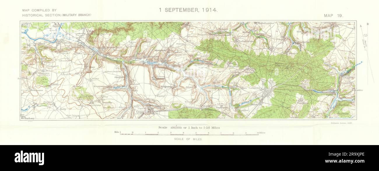 1st September, 1914. Western Front. First World War. 1933 old vintage ...