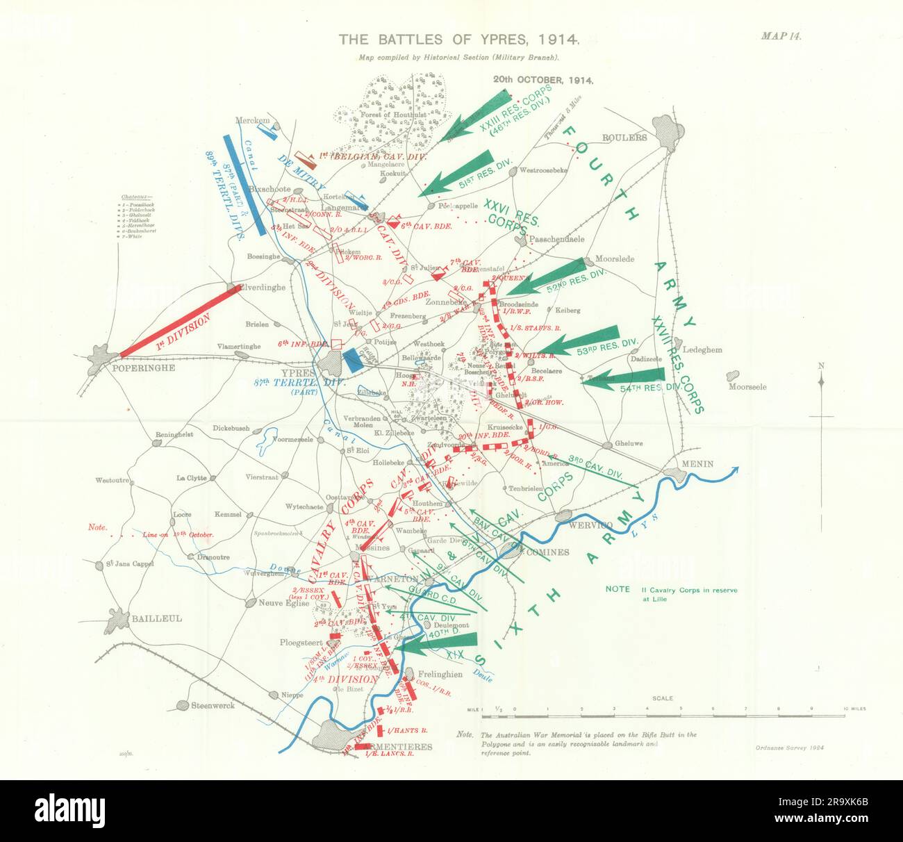 Battle of Ypres 1914. 20th October 1914. First World War. 1933 old ...