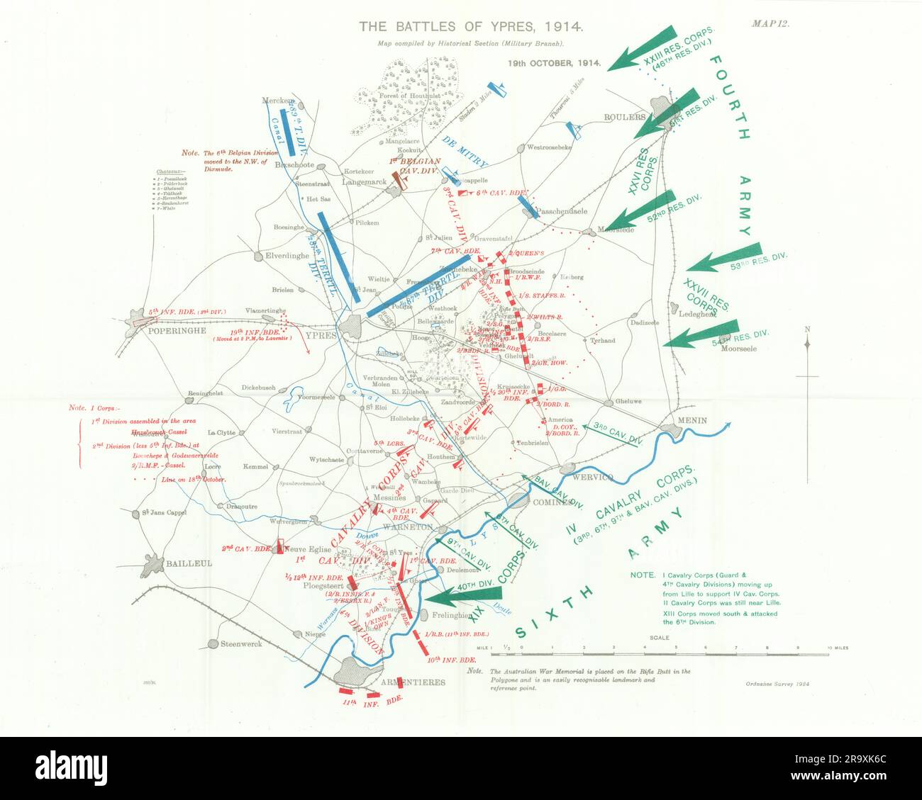 Battle of Ypres 1914. 19th October 1914. First World War. 1933 old ...