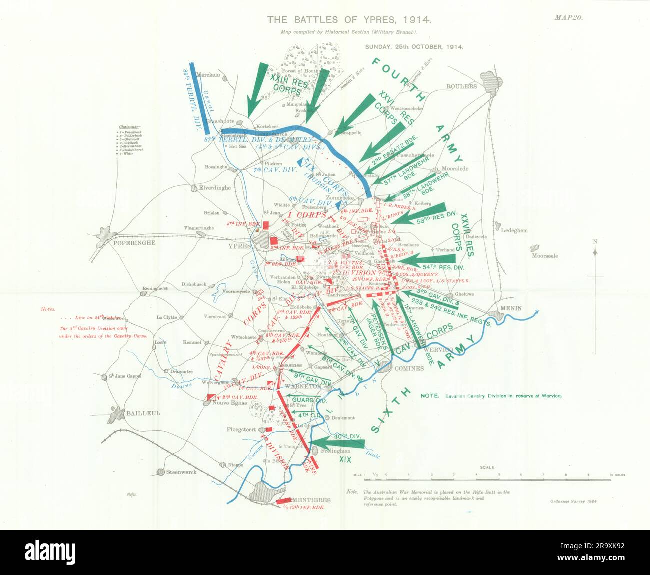 Battle of Ypres 1914. 25th October 1914. First World War. 1933 old ...