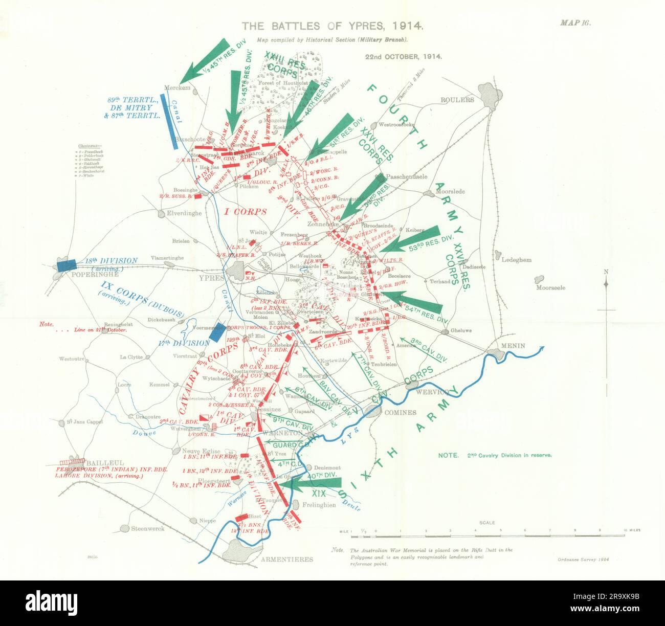 Battle of Ypres 1914. 22nd October 1914. First World War. 1933 old ...