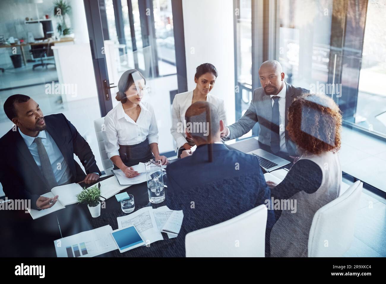 Meeting, clients and planning with business people in office for ...