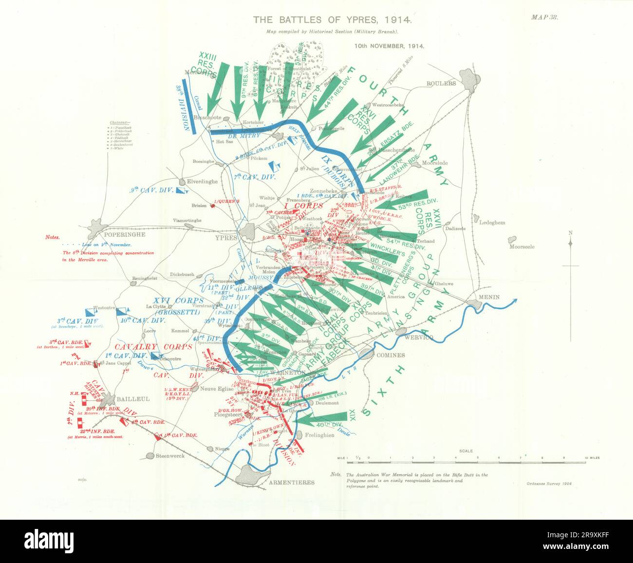 Battle of ypres map hi-res stock photography and images - Alamy