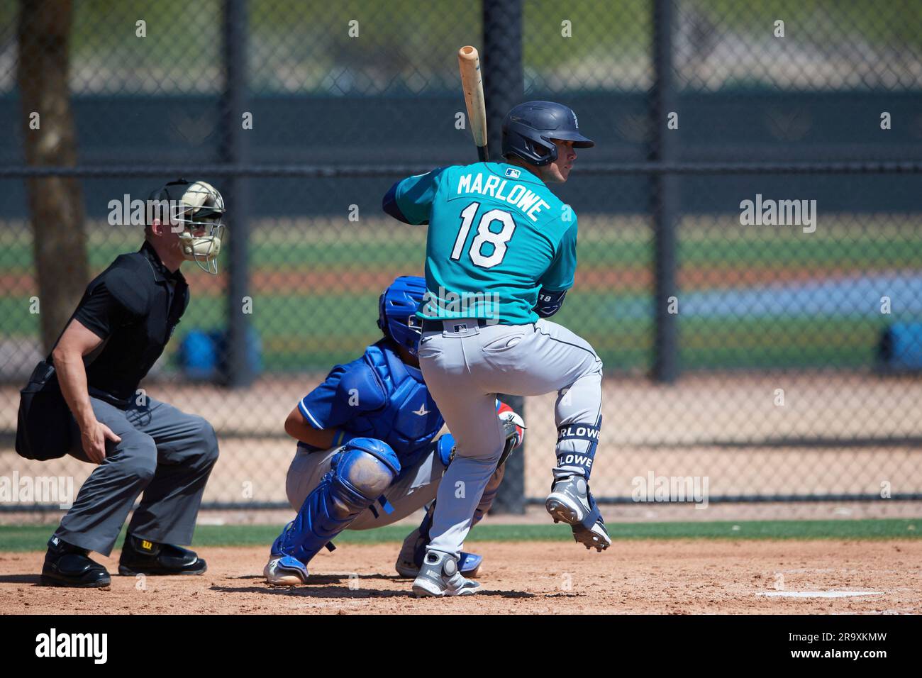 Cade Marlowe (18) of the Seattle Mariners during an extended spring ...