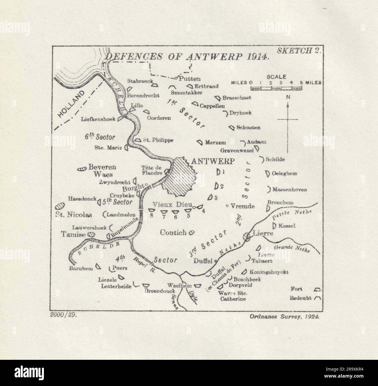 Defences of Antwerp 1914 [Siege of Antwerp]. First World War. 1925 old ...