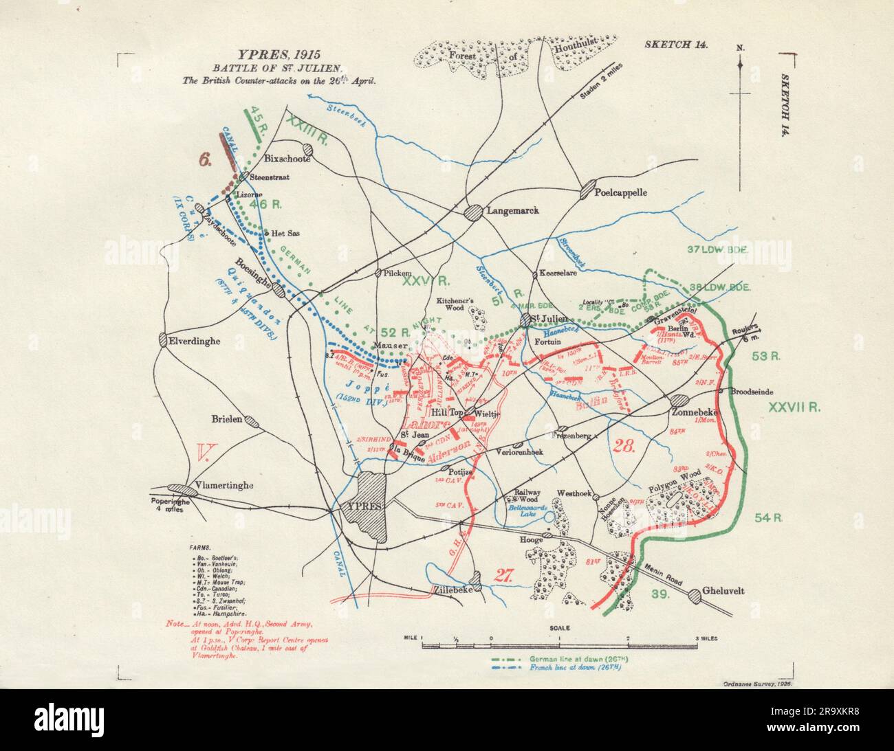 Battle of St Julien. British Counter-attack 26th April 1915. Ypres WW1 ...