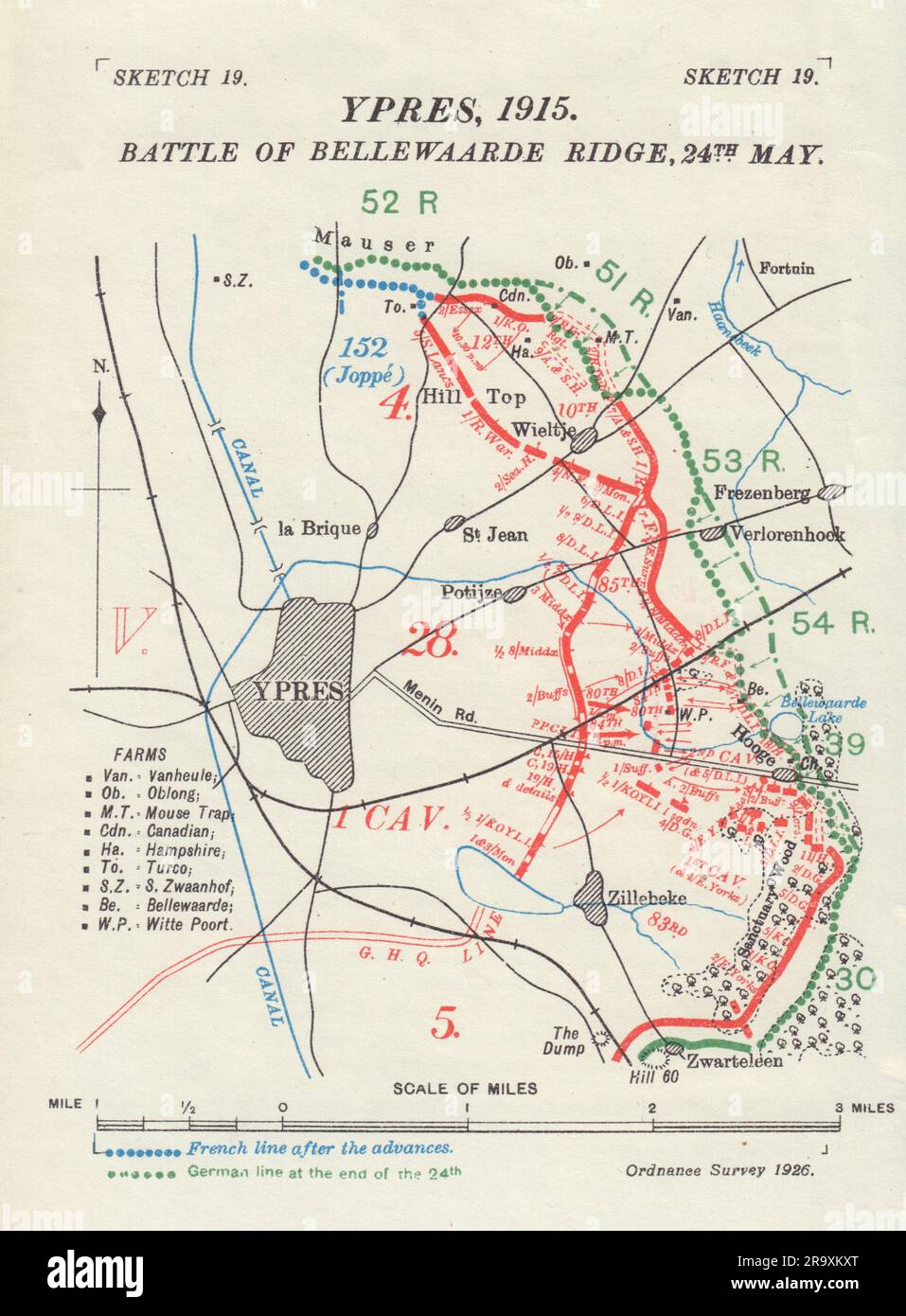 Battle of Bellewaarde Ridge, 24th May 1915. Ypres. First World War ...
