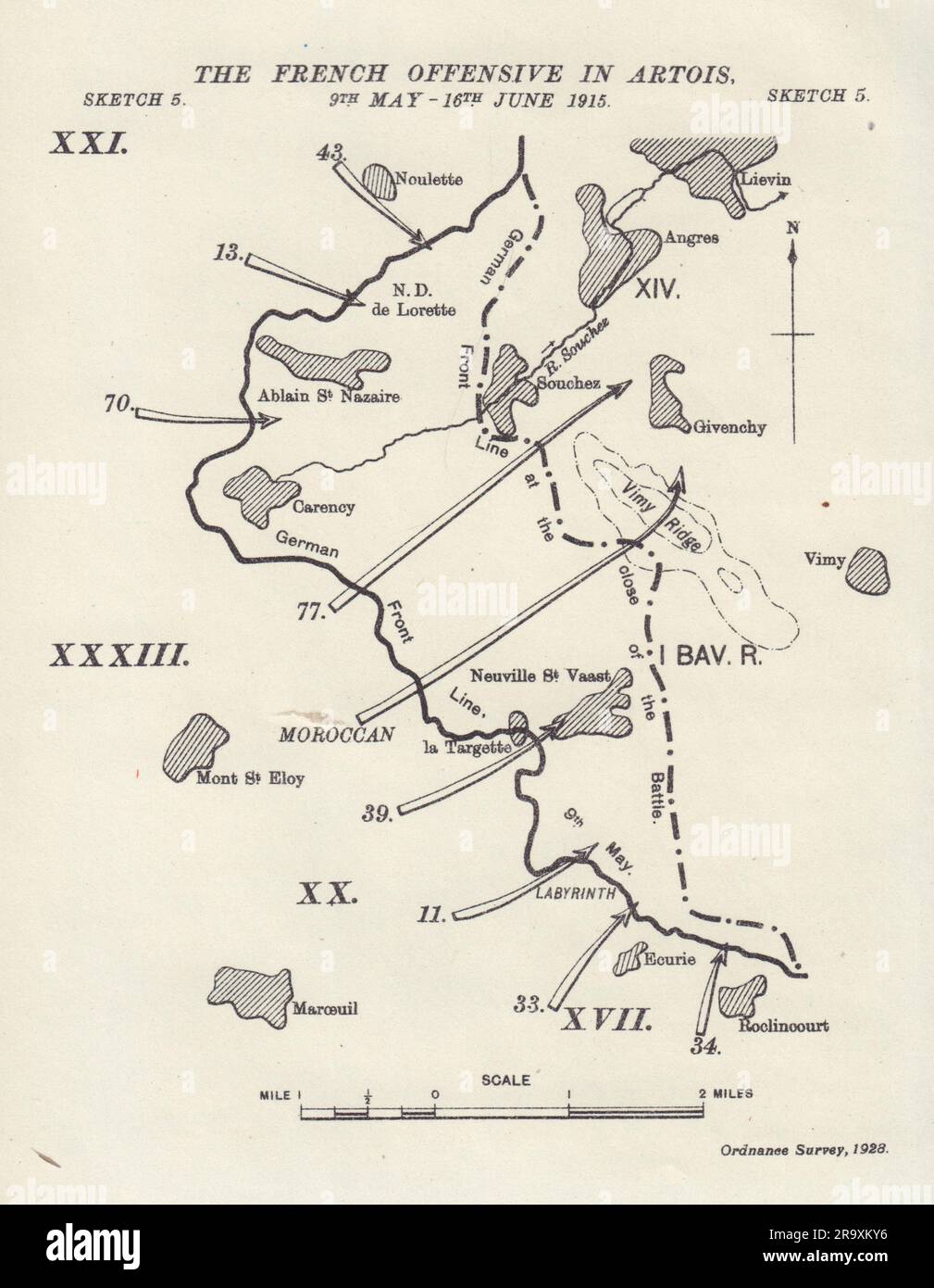 Battle of Artois 9th May - 18th June 1915. First World War. 1928 old ...