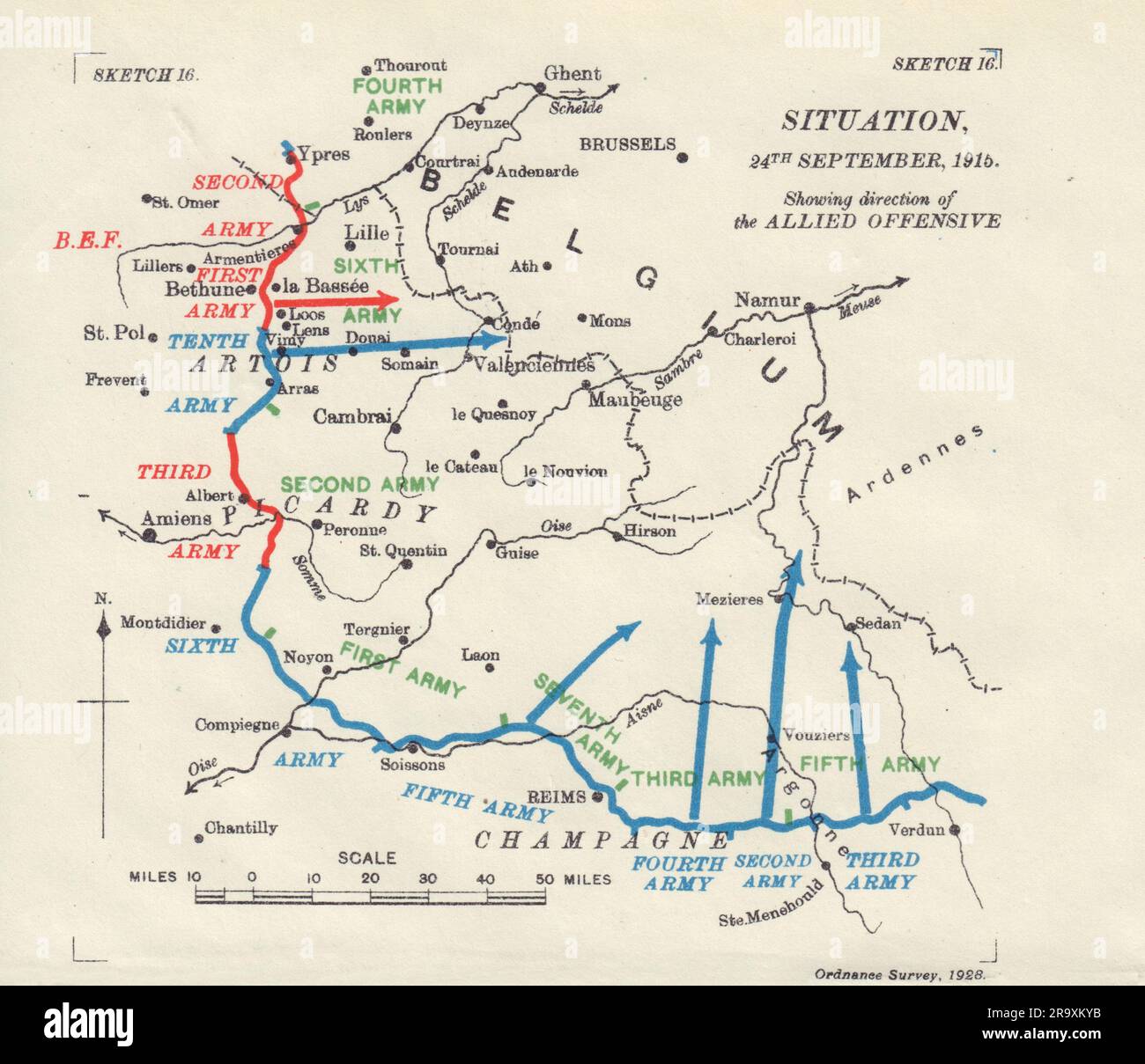 Map western front first world war hi-res stock photography and images ...