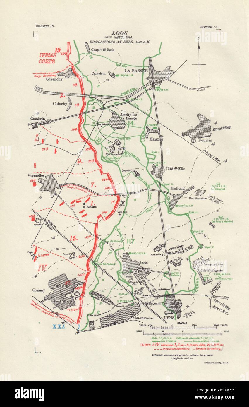 Battle of loos map hi-res stock photography and images - Alamy