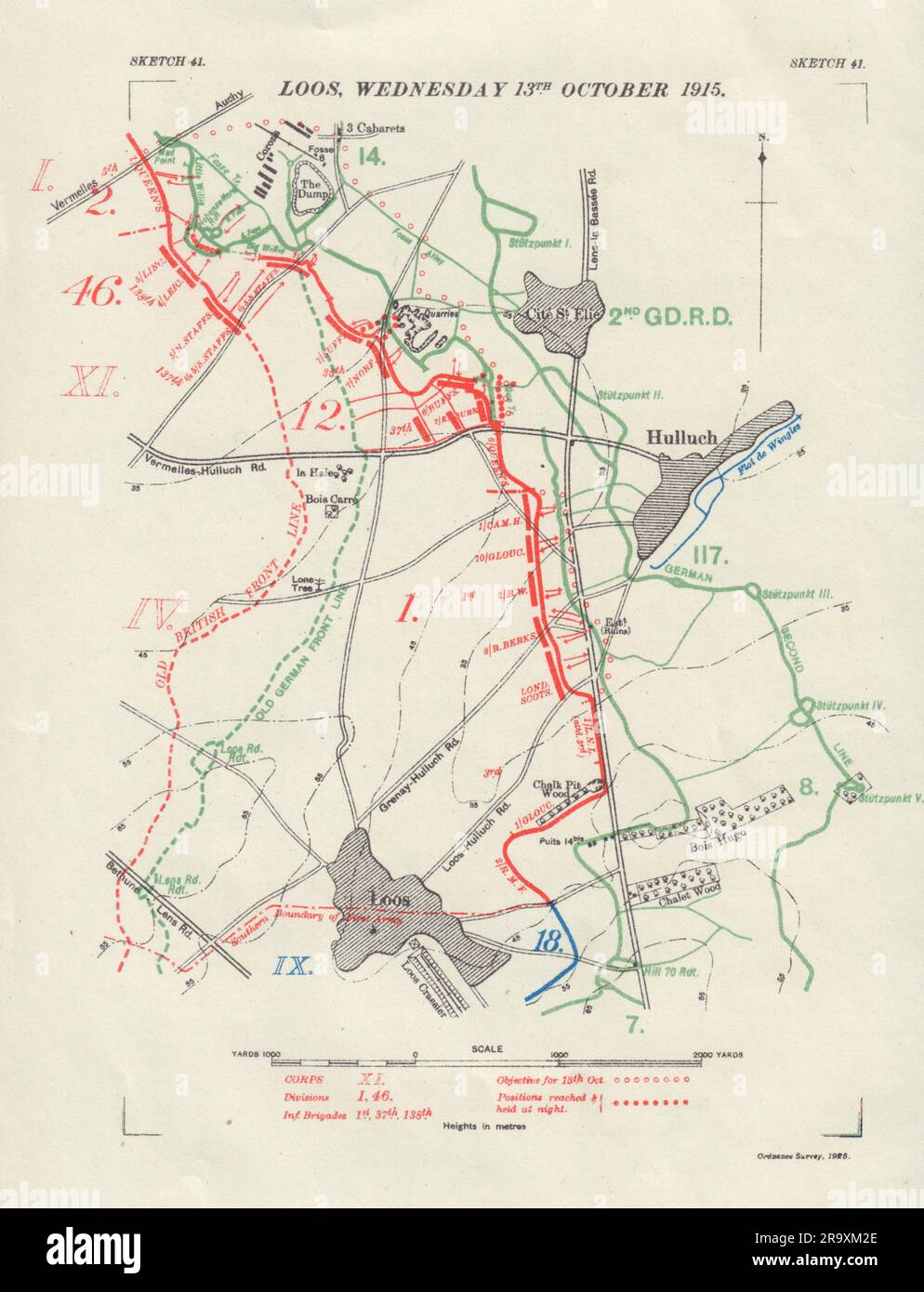 Battle of loos map hi-res stock photography and images - Alamy