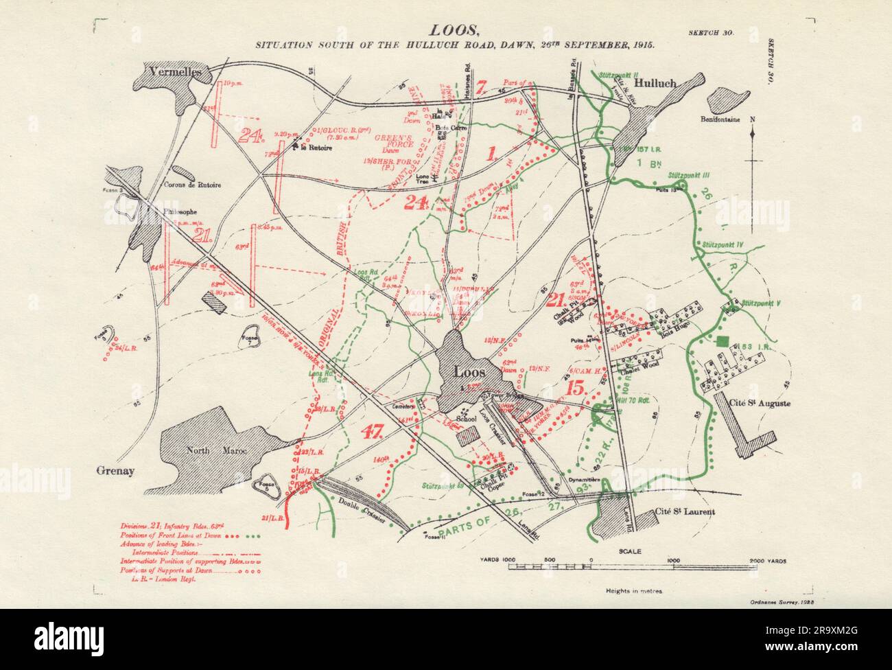 Battle of Loos. South of Hulluch Road, Dawn, 26th Sept. 1915. Trenches ...