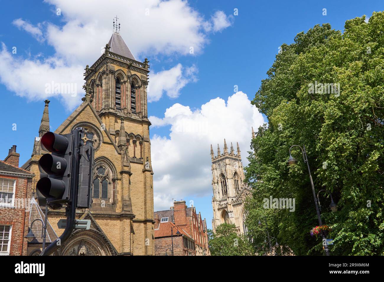 Tall church towers in York, UK Stock Photo - Alamy