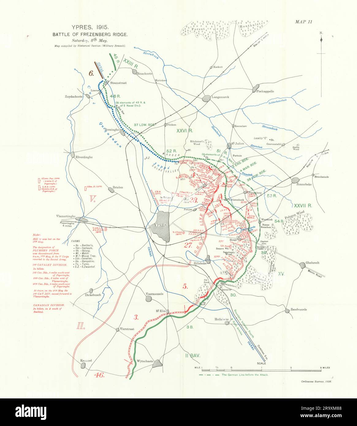 Ypres. Battle of Frezenberg Ridge, 8th May 1915. First World War. 1928 ...