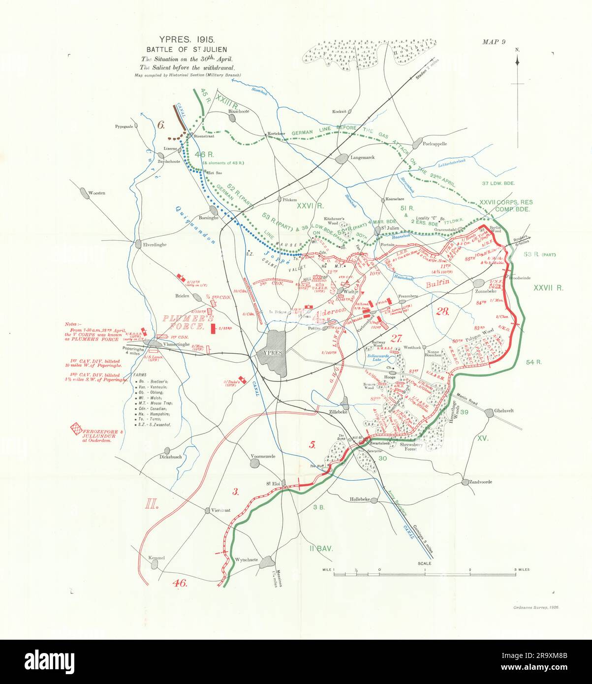 Battle of St Julien 30th April 1915. Ypres Salient pre-withdrawal. WW1 ...