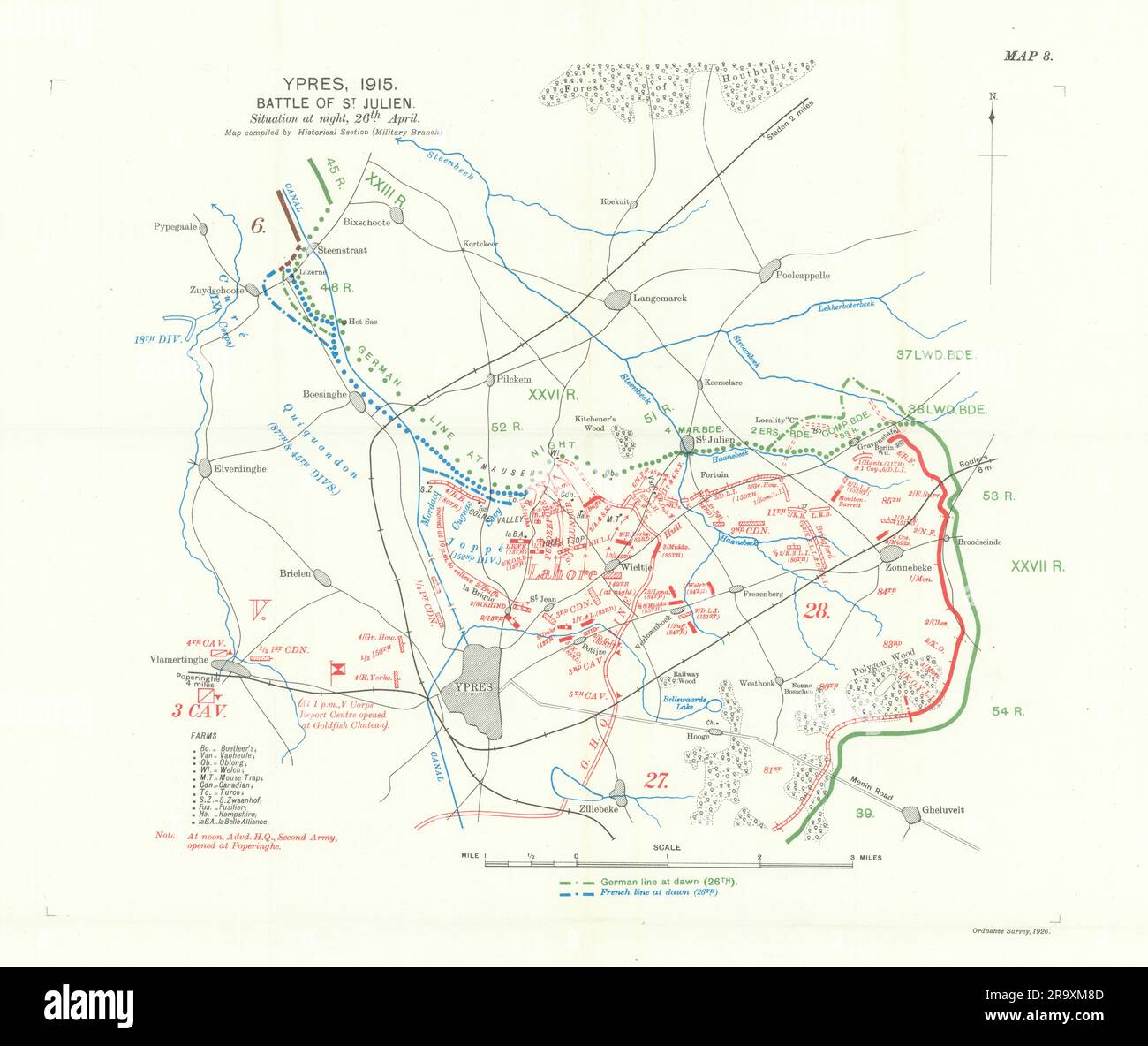 Battle of St Julien. Night, 26th April 1915. Ypres. First World War ...