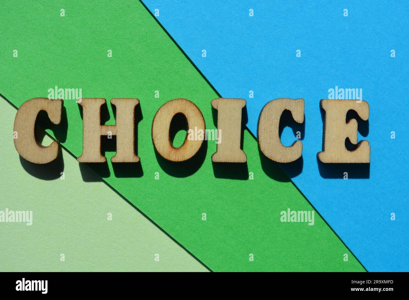 Choice, word in wooden alphabet letters isolated on background Stock ...