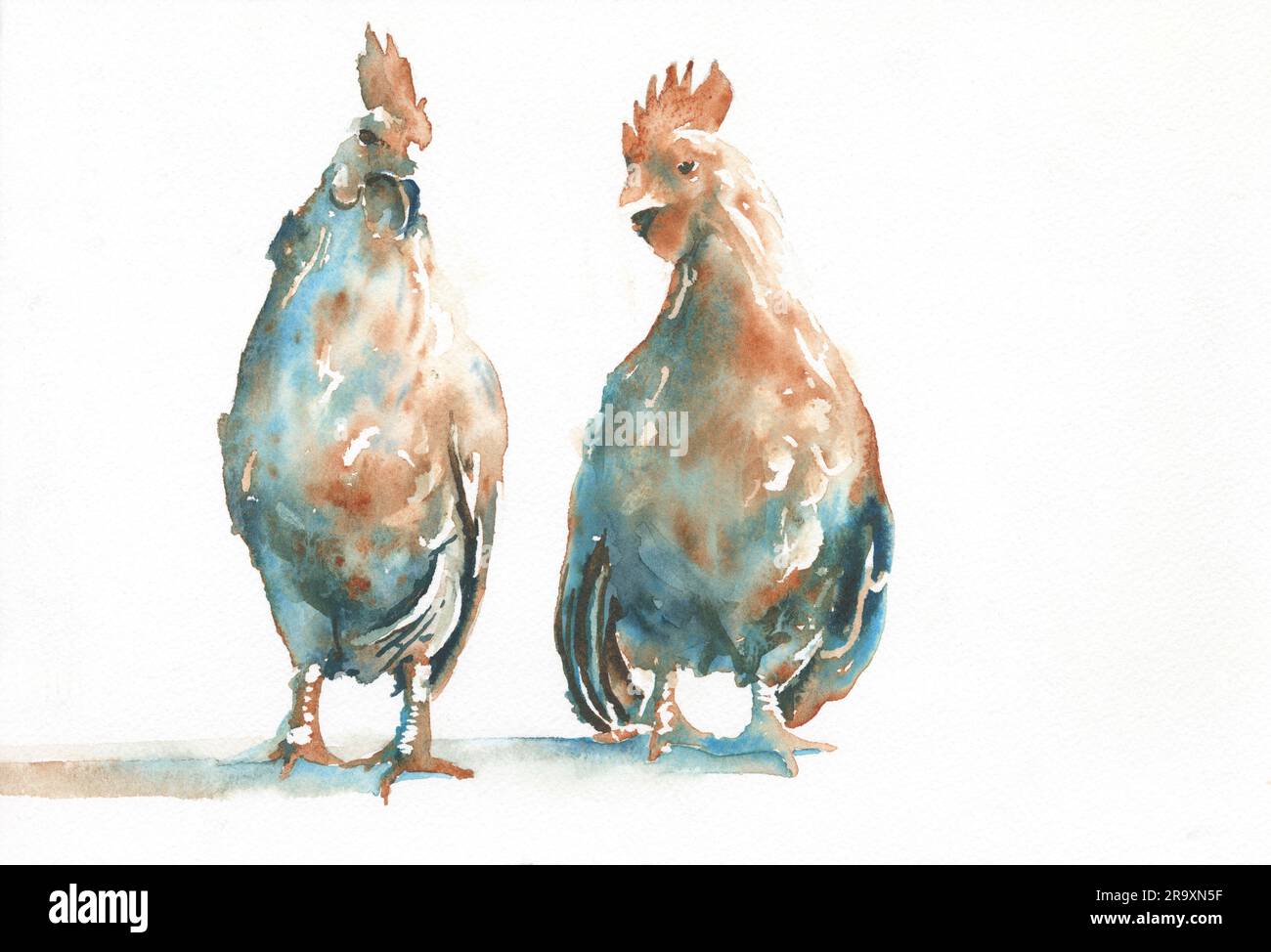 Chicken colorful watercolor painting kids room artwork printable art ...