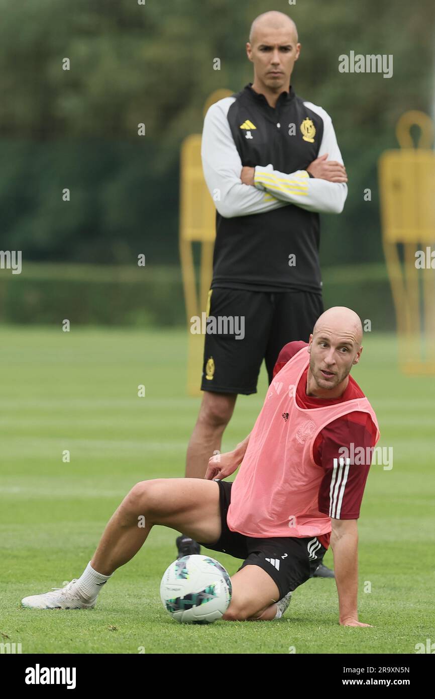 Angleur, Belgium. 29th June, 2023. SL16 FC Head coach Joseph Laumann ...