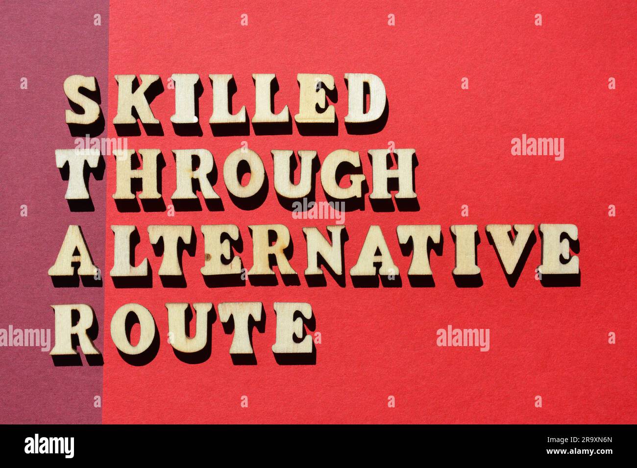 STAR, Skilled Through Alternative Route, words in wooden alphabet ...