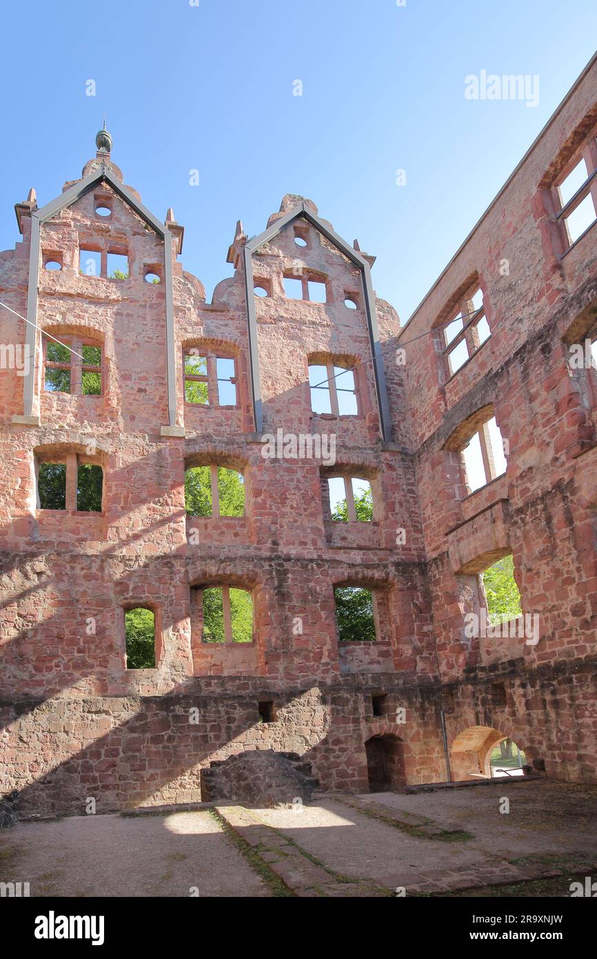 Walls and interior view of the hunting castle in the Hirsau monastery ...