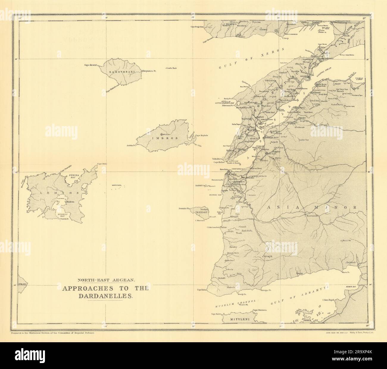 Dardanelles approaches. Strait of Gallipoli 1915. Lemnos. WW1. 1921 old ...