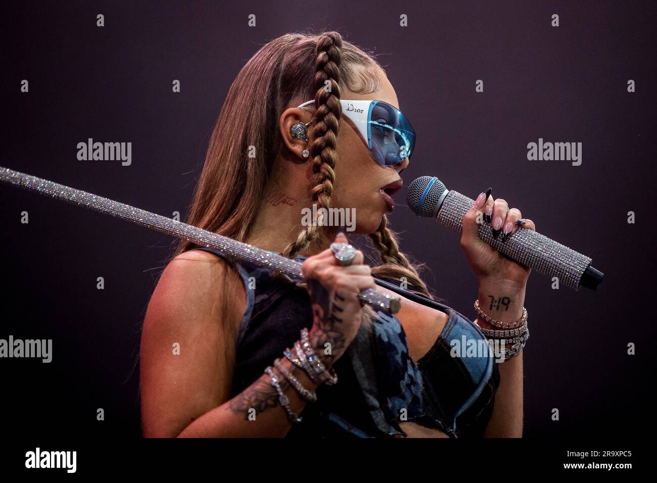 Roskilde, Denmark. 29th June, 2023. The American rapper Latto performs ...