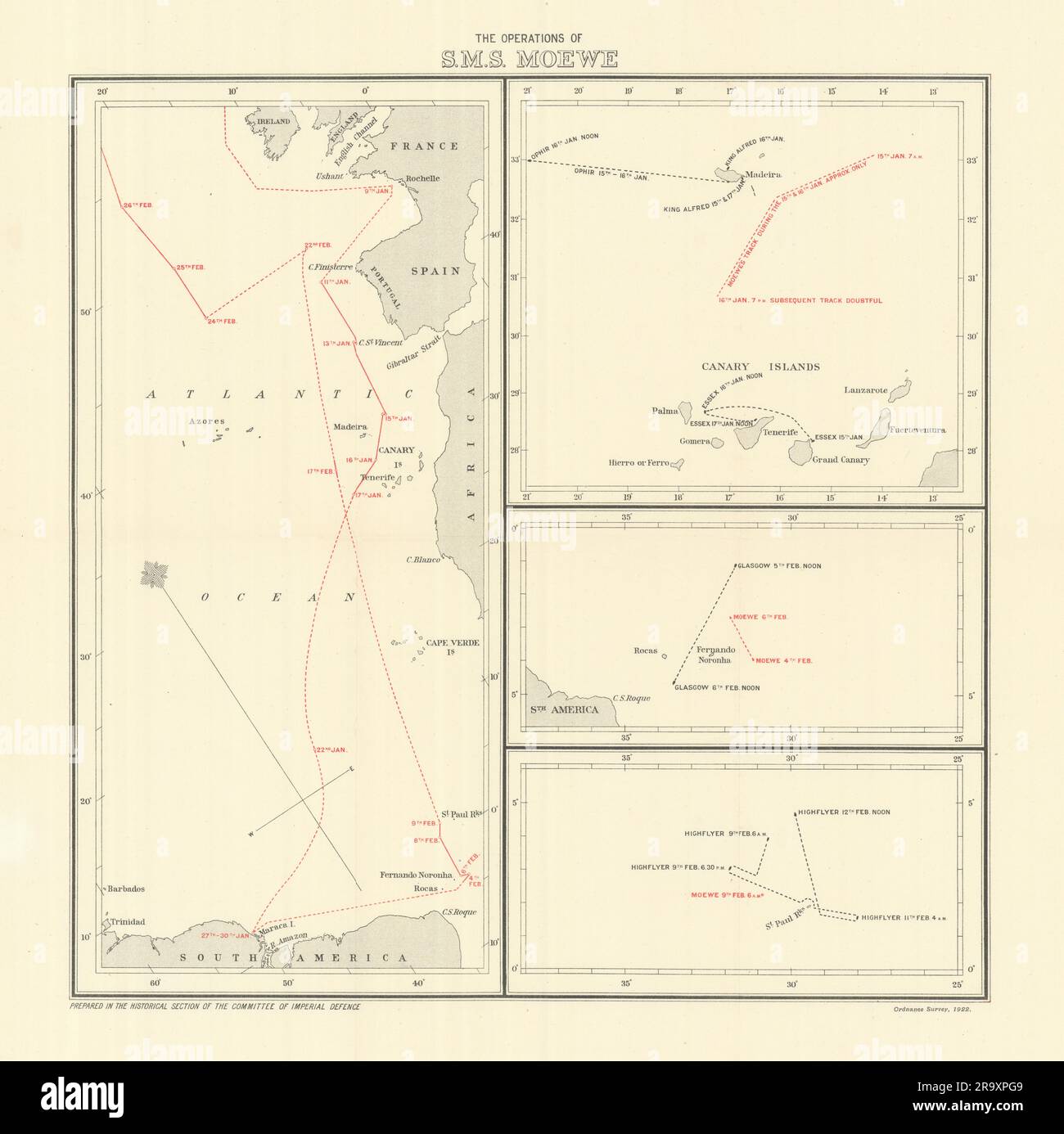 The Operations of S.M.S. Möewe 1916. First World War. 1923 old vintage ...