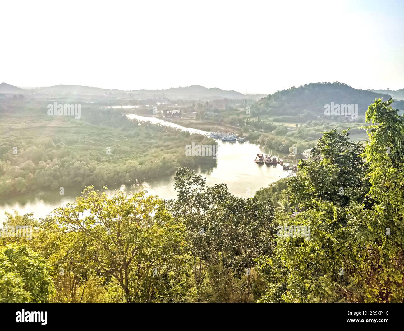 panorama of winding curve of a river in Thailand Stock Photo - Alamy