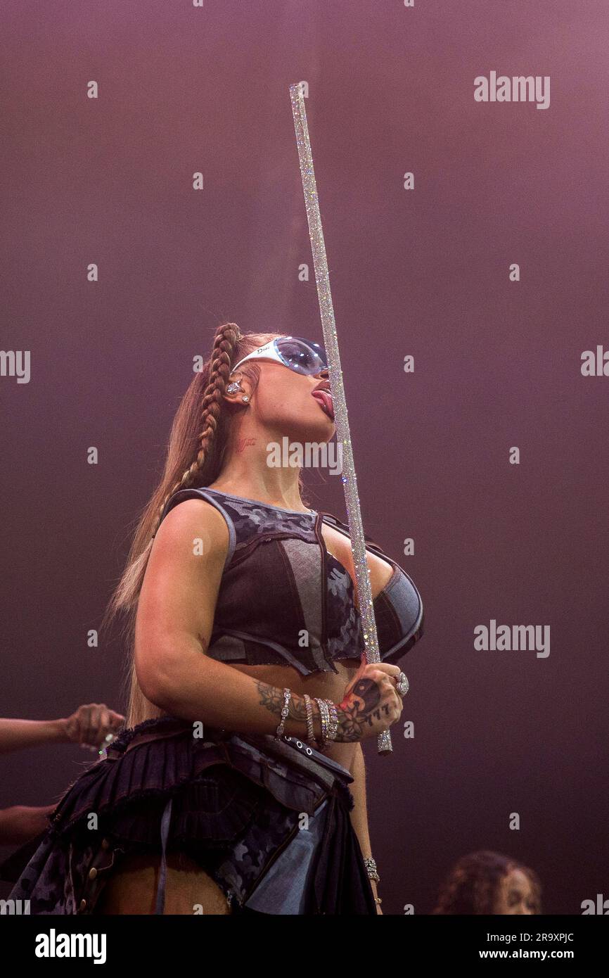 Roskilde, Denmark. 29th June, 2023. The American rapper Latto performs ...