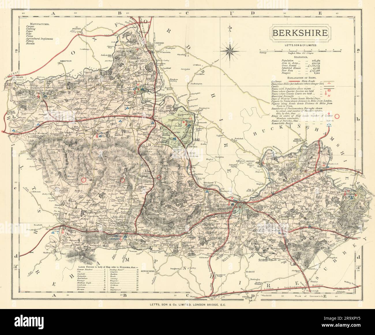 Berkshire county map hi-res stock photography and images - Alamy