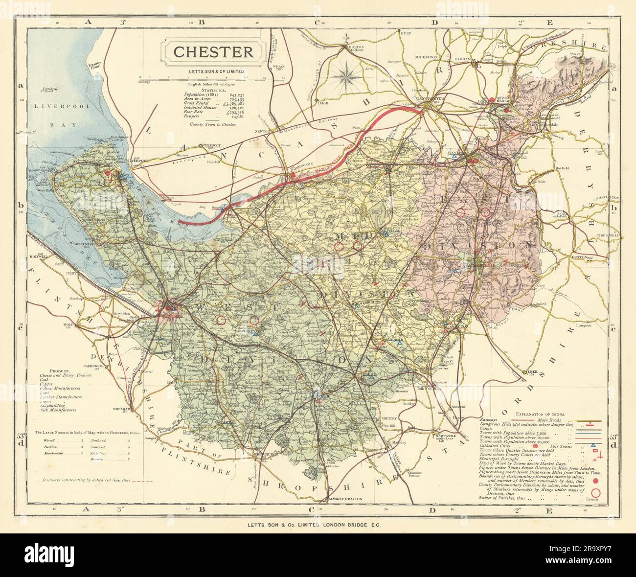 Cheshire county map hi-res stock photography and images - Alamy