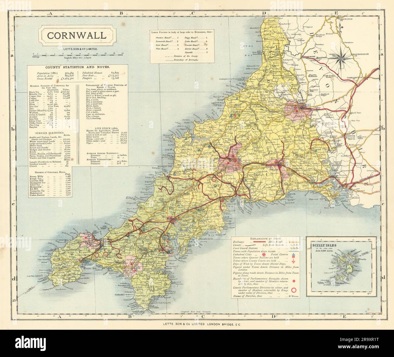 Old cornwall map hi-res stock photography and images - Alamy