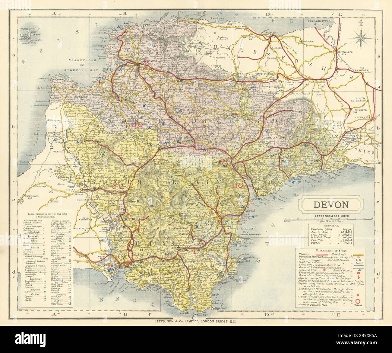 Antique map of devon hi-res stock photography and images - Alamy
