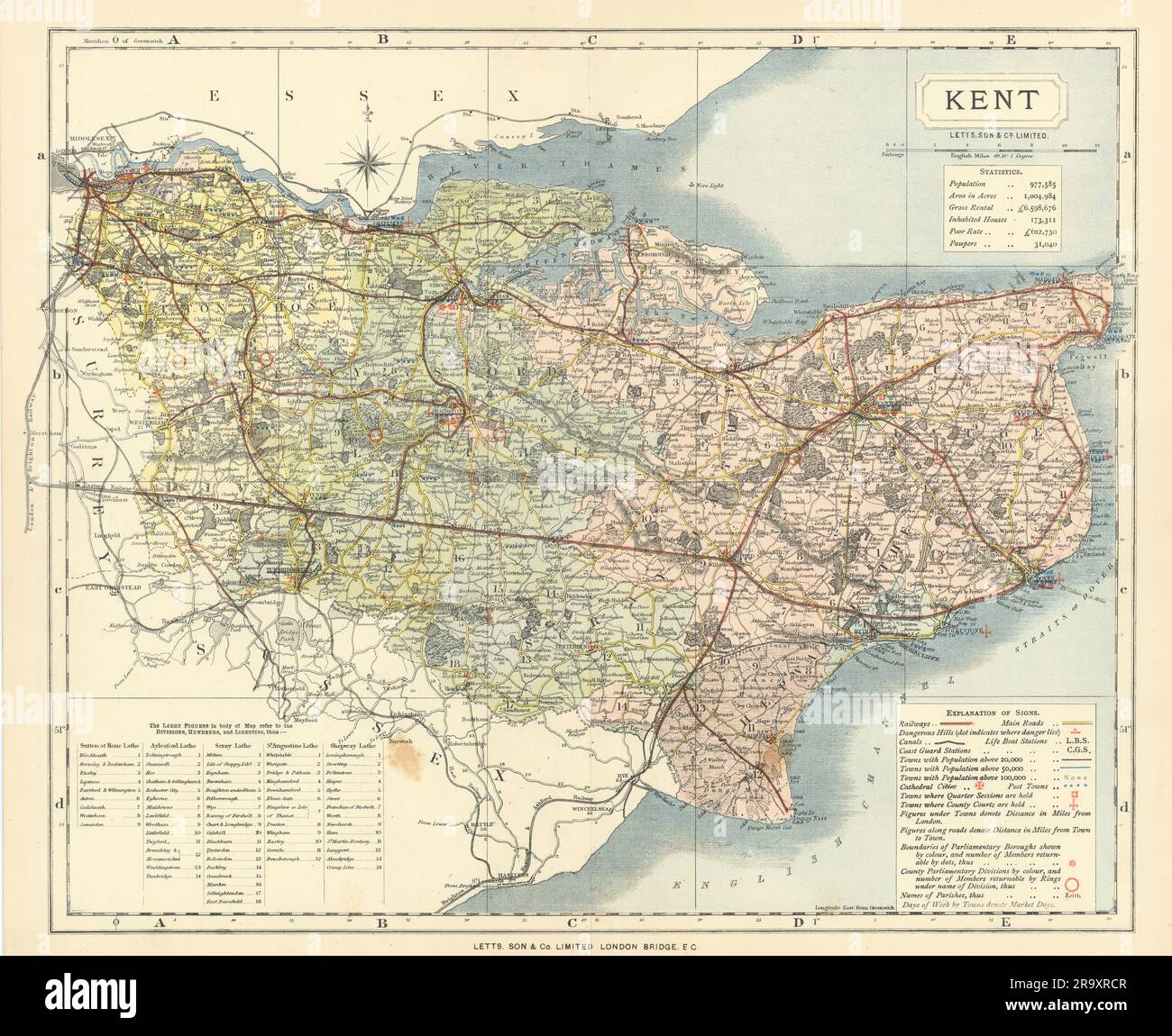 Kent county map hi-res stock photography and images - Alamy
