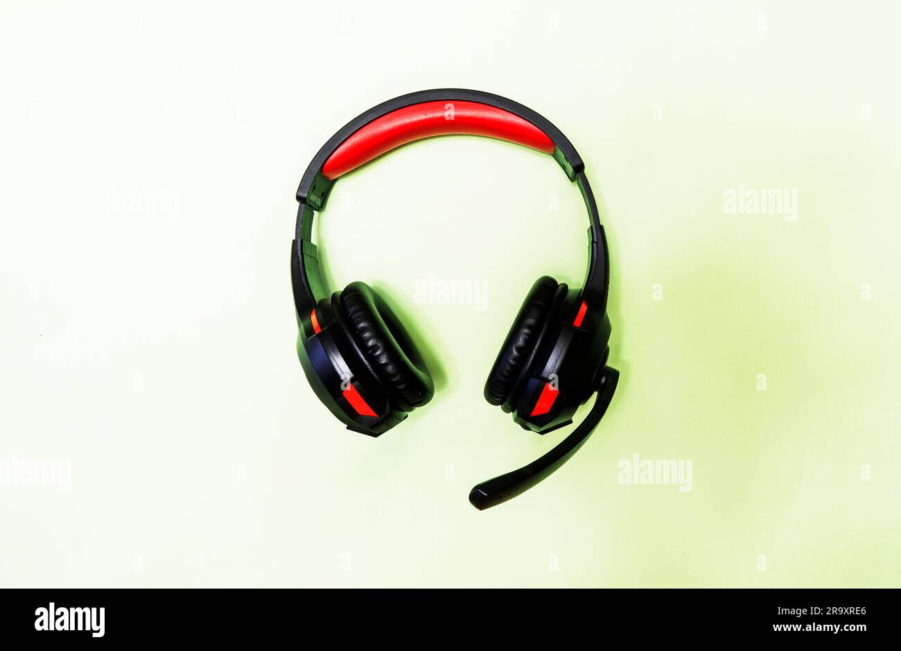 Wireless Over-Ear full size Headphones, Black leather isolated on white ...